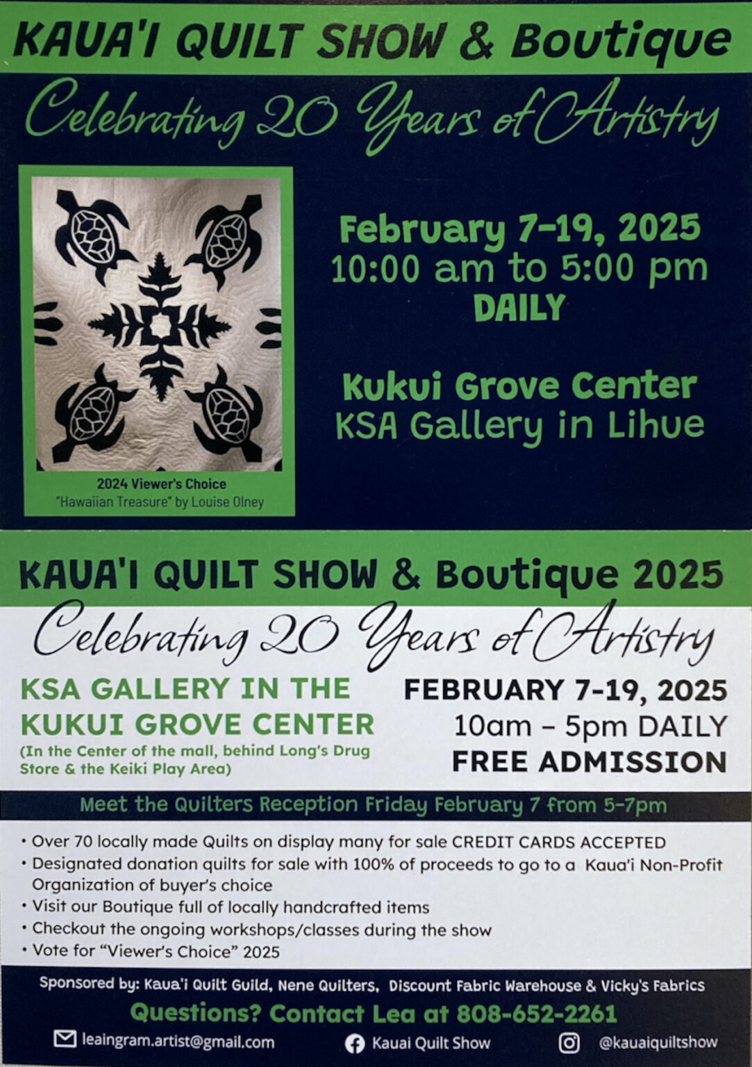 KAUA'I QUILT SHOW & Boutique 2025 »» Kauai Festivals & Events
